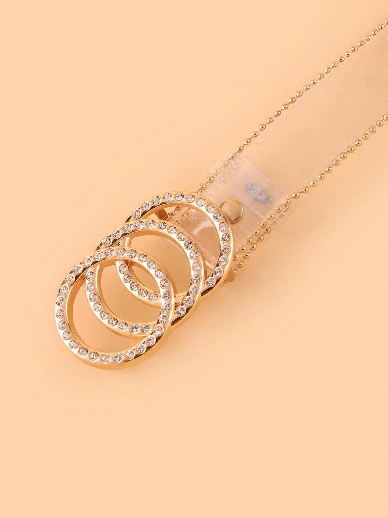 New Kids' Transparent Belt, With Metal Double Rings, Rhinestones, And ...