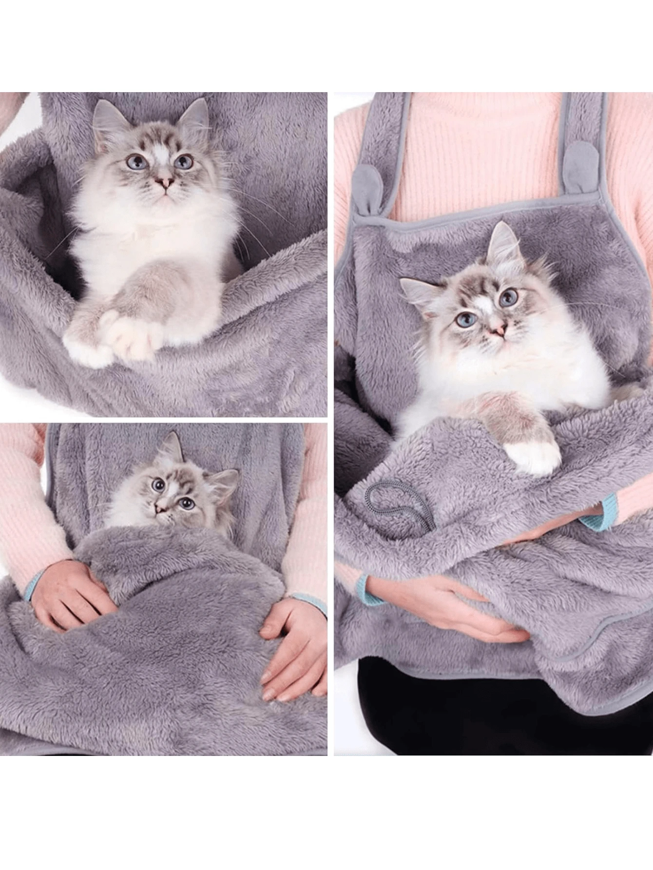 Pet Cat Bib Apron, Velvet Cat Cage Apron Vest Soft Strap Pet Shoulder ...