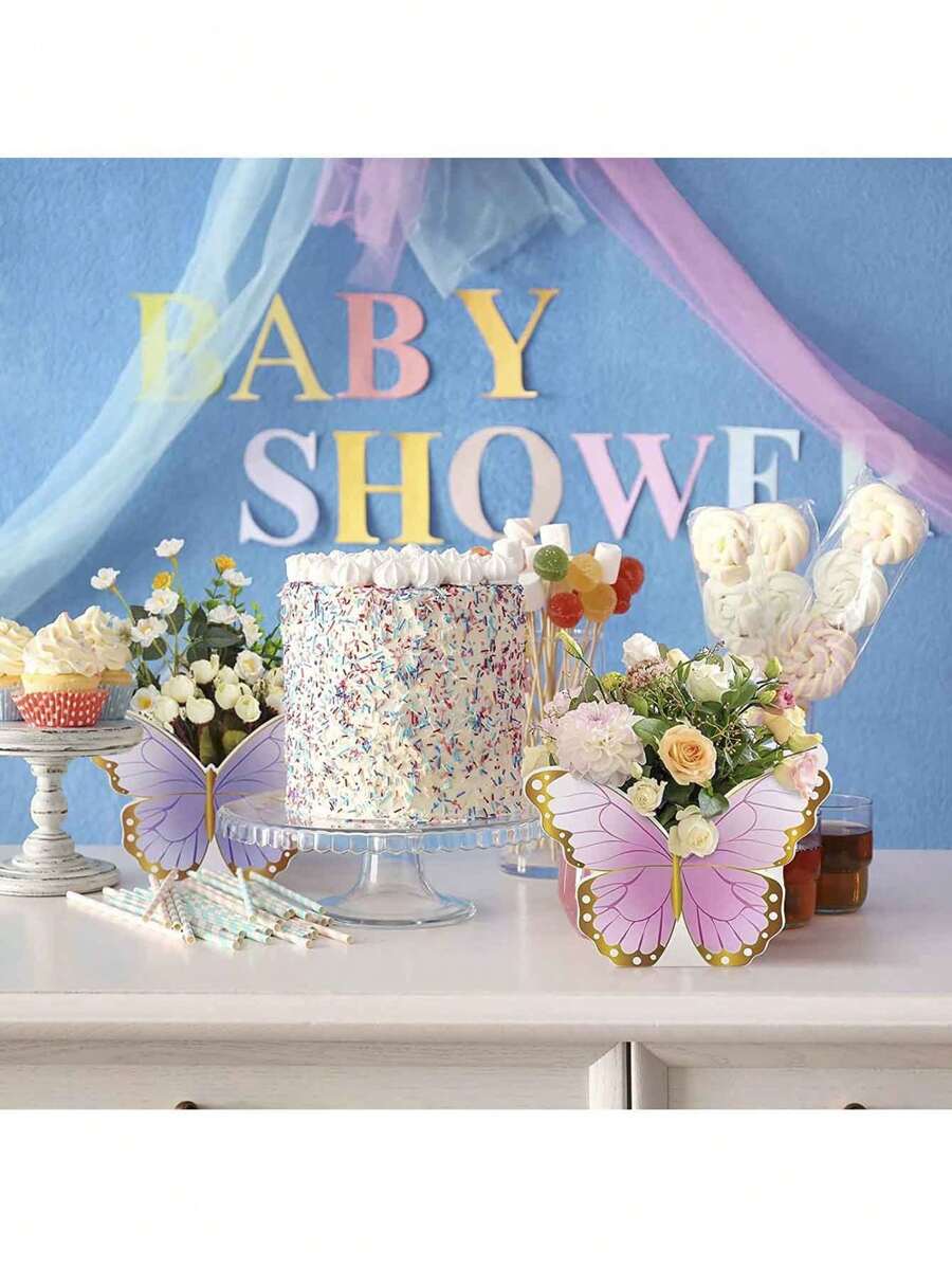 12pcs, Butterfly Tea Party Decorations, Princess Party Flower Box Snack ...