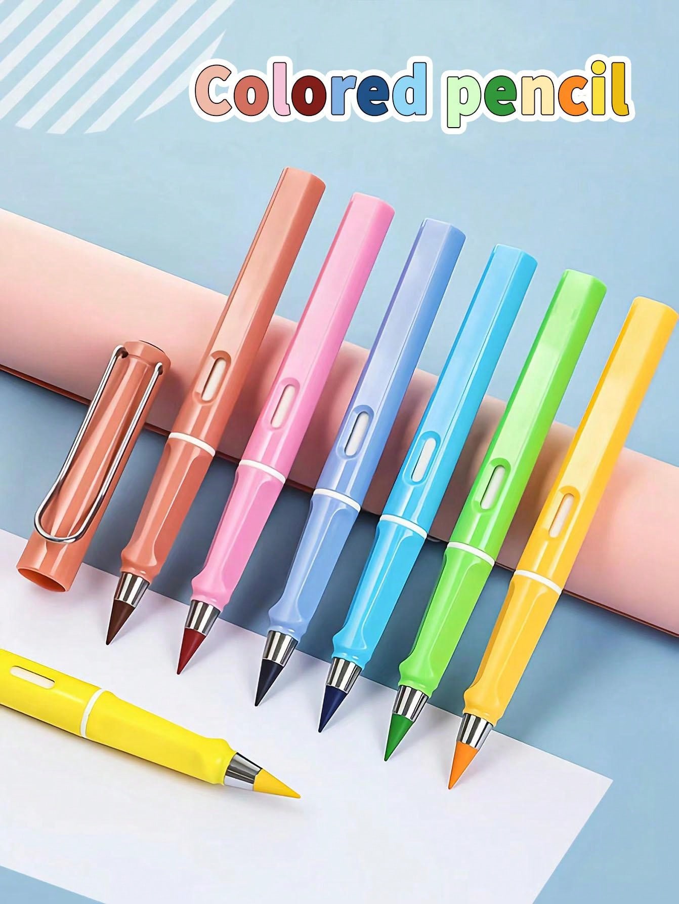 12 Color Pencil Set With Built-In Eraser Strip. Infinite Children's ...