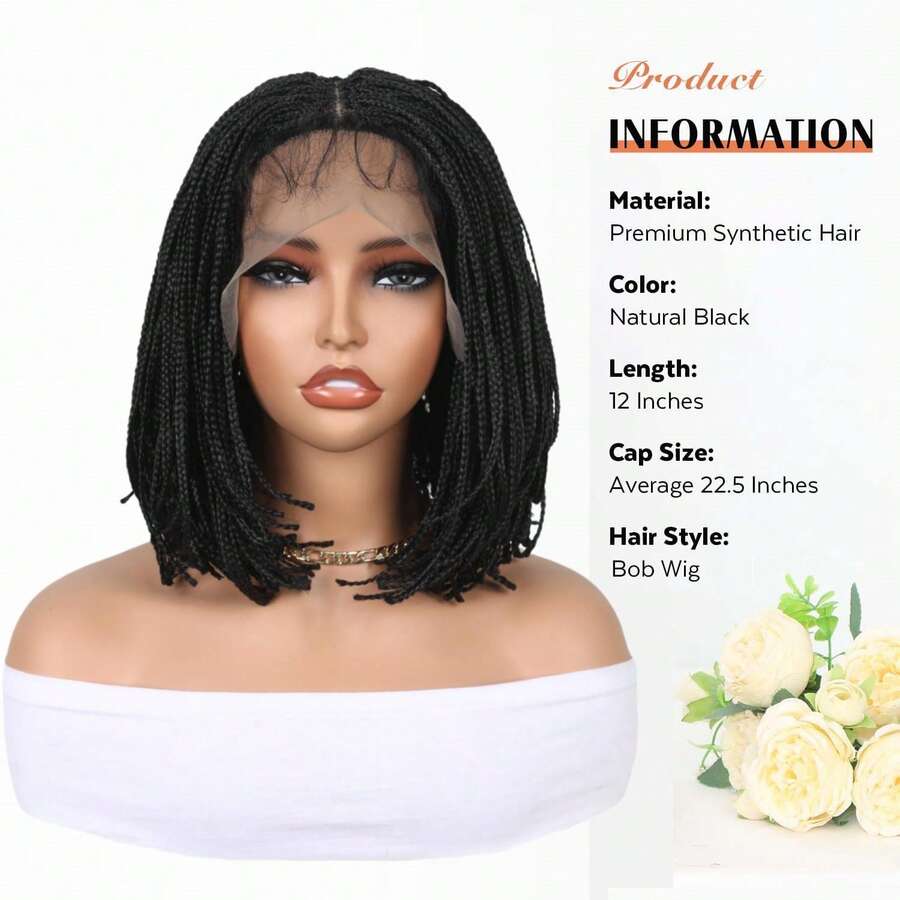 Box Braids Box Braids Wigs 13*5 Lace Front Braided Wigs With Baby Hair Black Braided Wigs For ...