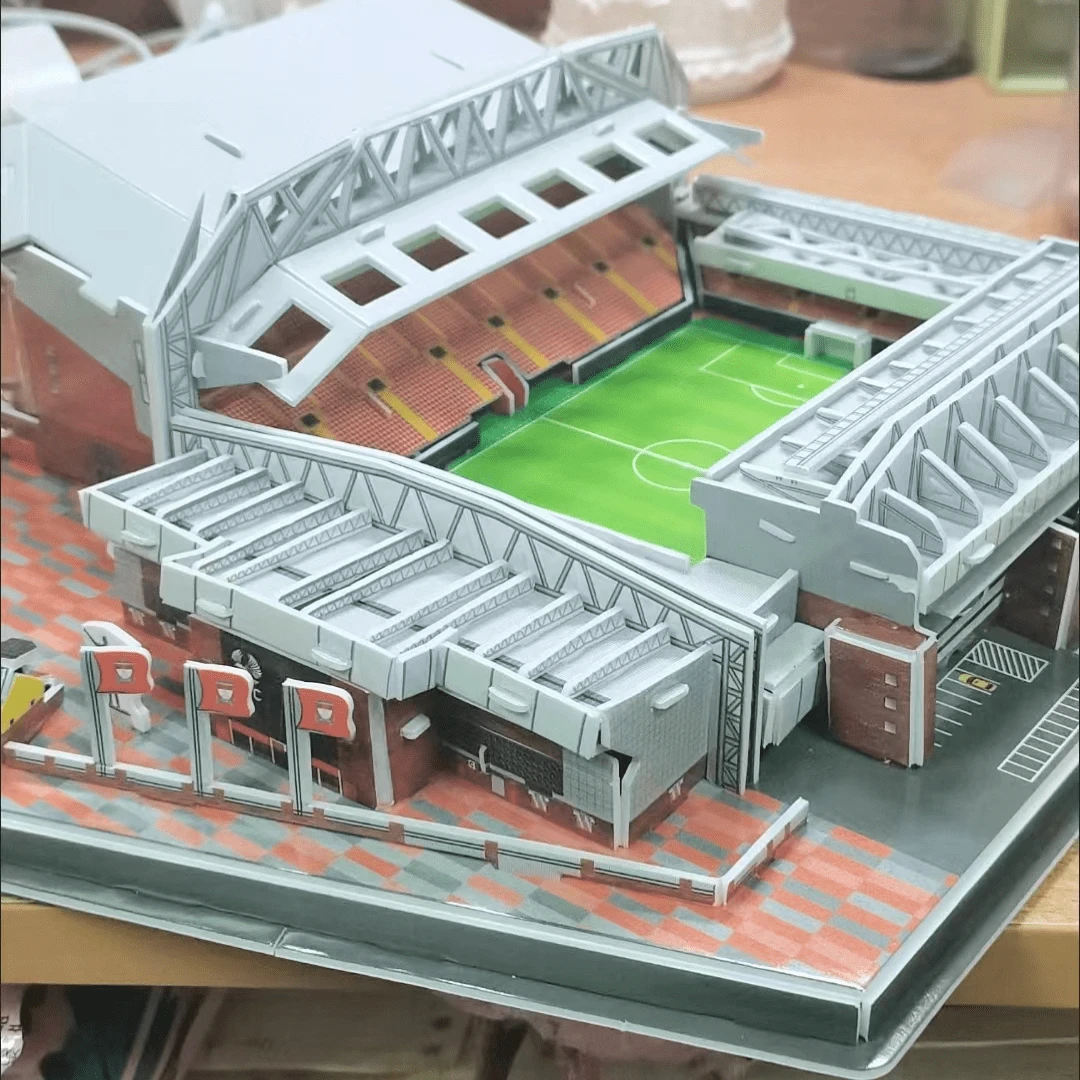 A Large-Sized 3D Paper Puzzle Of The Anfield Stadium Model, A Gift For ...