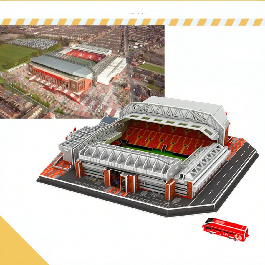 A Large-Sized 3D Paper Puzzle Of The Anfield Stadium Model, A Gift For ...