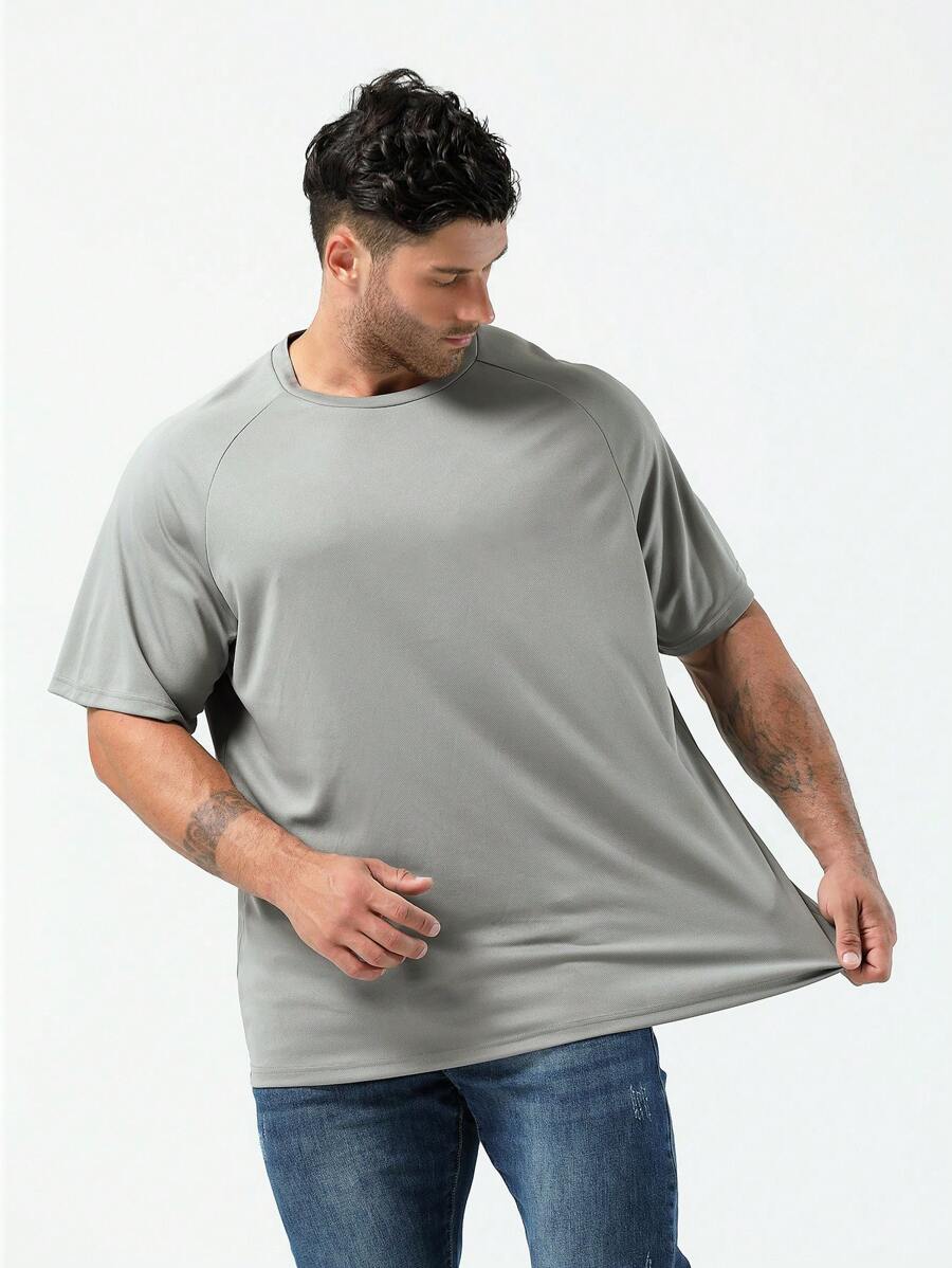 Atmungsaktives Herren T-Shirt in Große Größen mit schnelltrocknendem Material für Sport ...