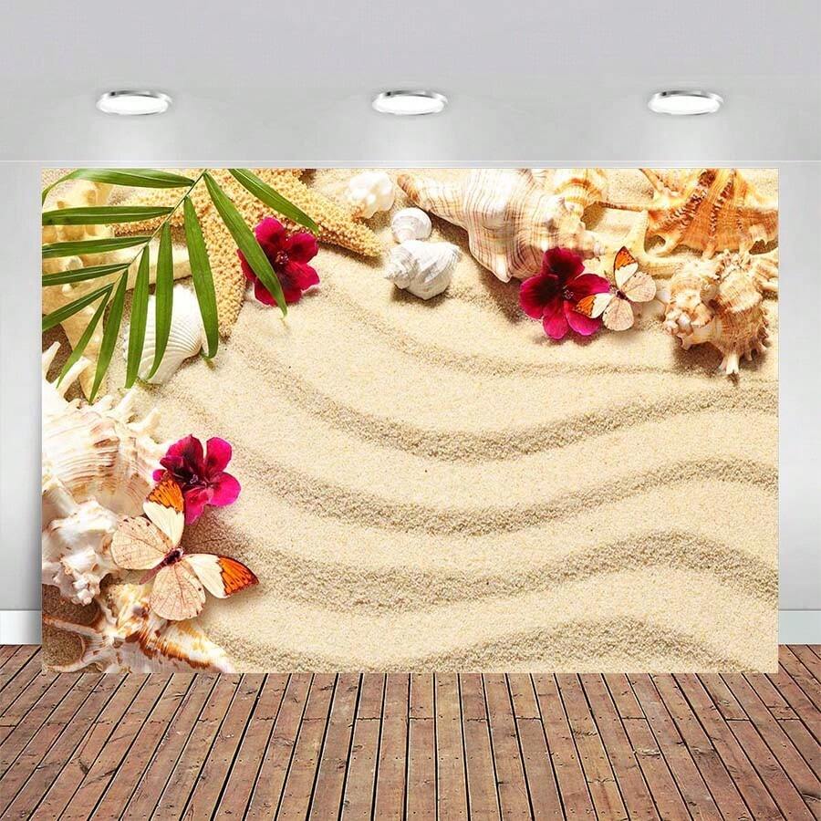 Photography Backdrops Summer Sandy Beach Starfish Photo Studio Booth ...
