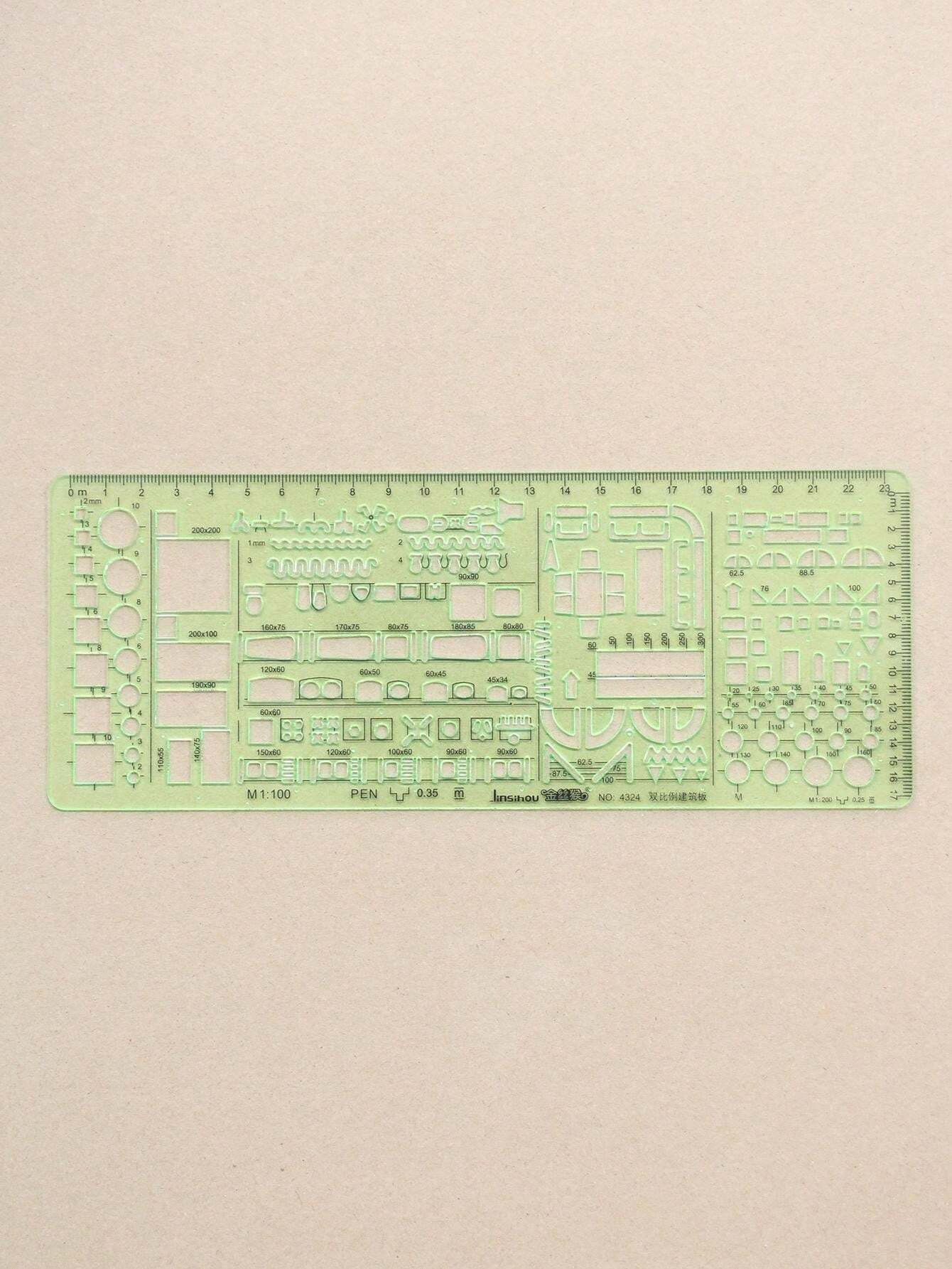 1pc Dual Scale Building Template Ruler For Interior Design Drawing ...