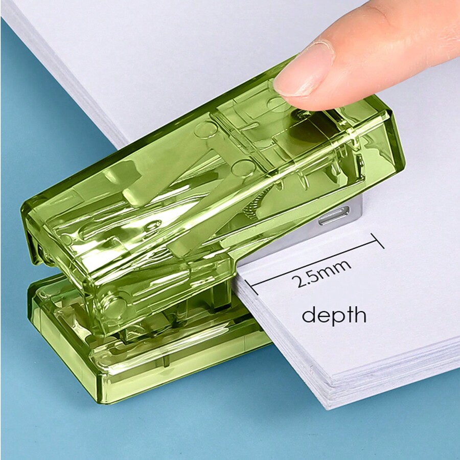1set Blue Mini Portable Stapler, Simple Transparent Multi-Functional ...