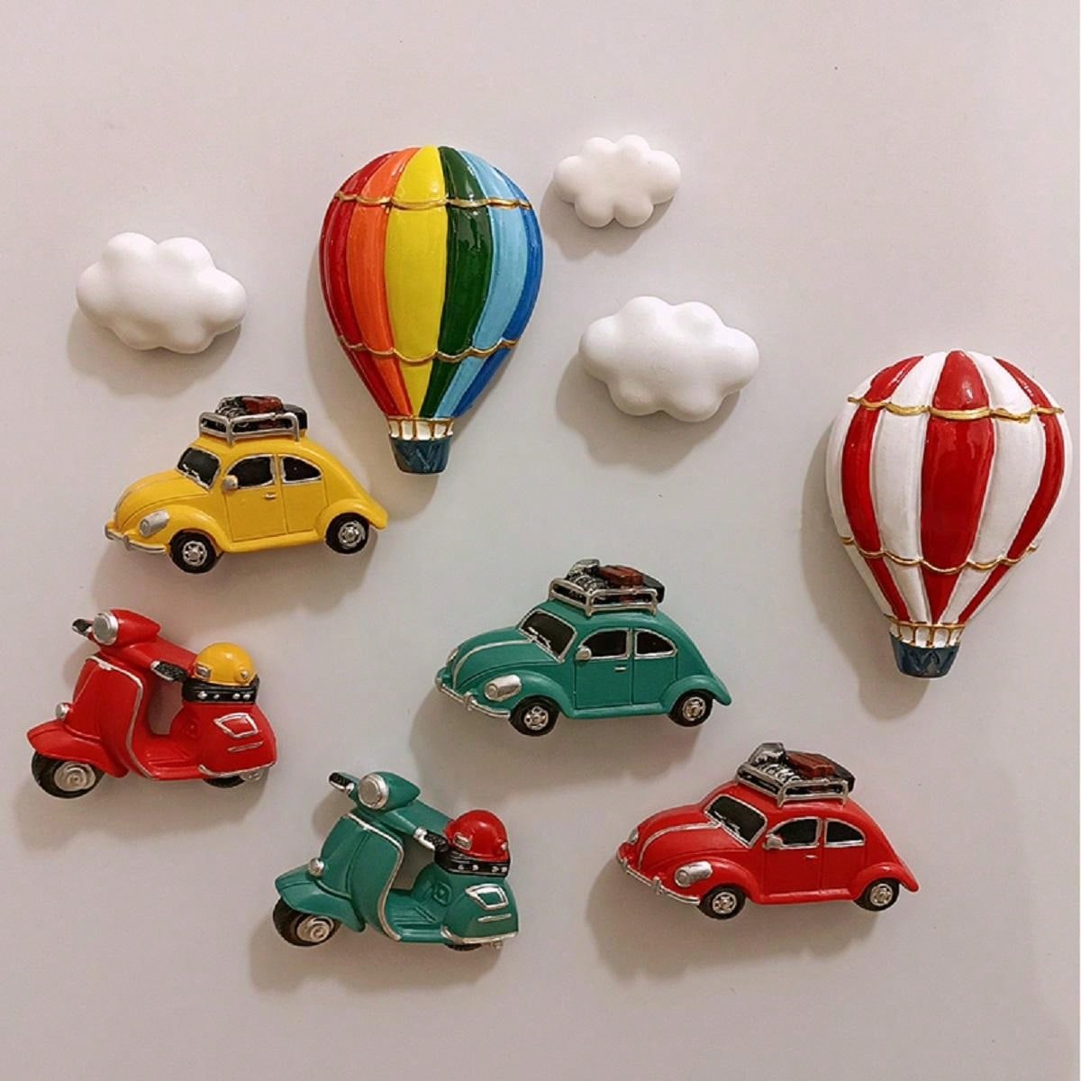 Cartoon 3d Traffic Vehicle Magnets (Cars, Motorcycles, Buses) For ...