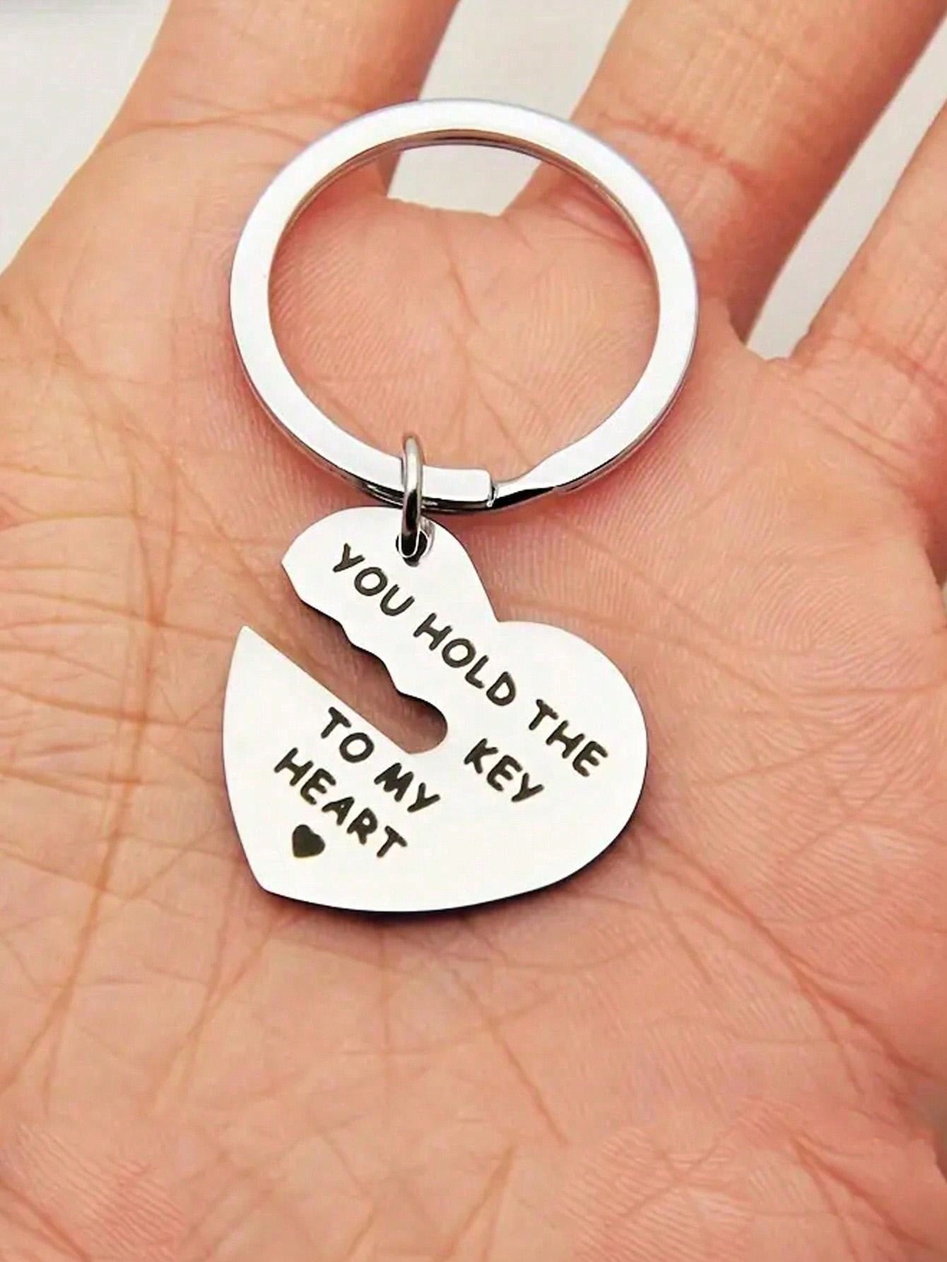 1 Pair/2pcs Creative Stainless Couple Key Ring Couple Key Ring Couple ...