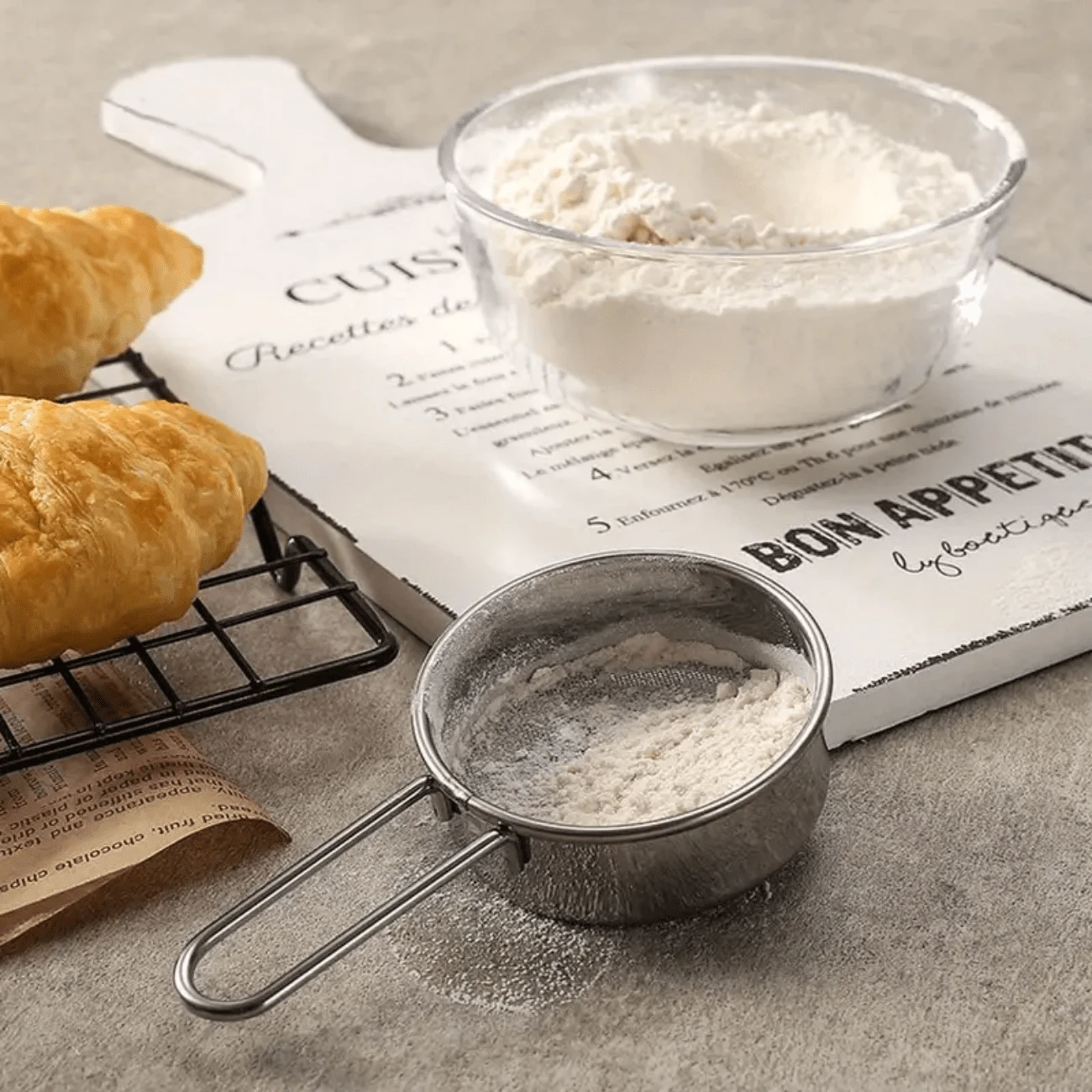 1pc, Stainless Steel Powdered Sugar Sieve For Cocoa, Matcha, Flour And ...