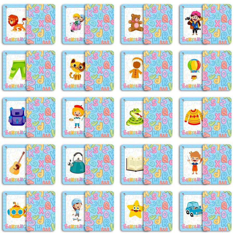 50pcs Imagination Flash Cards For Kids, Fun Vocabulary English Words ...