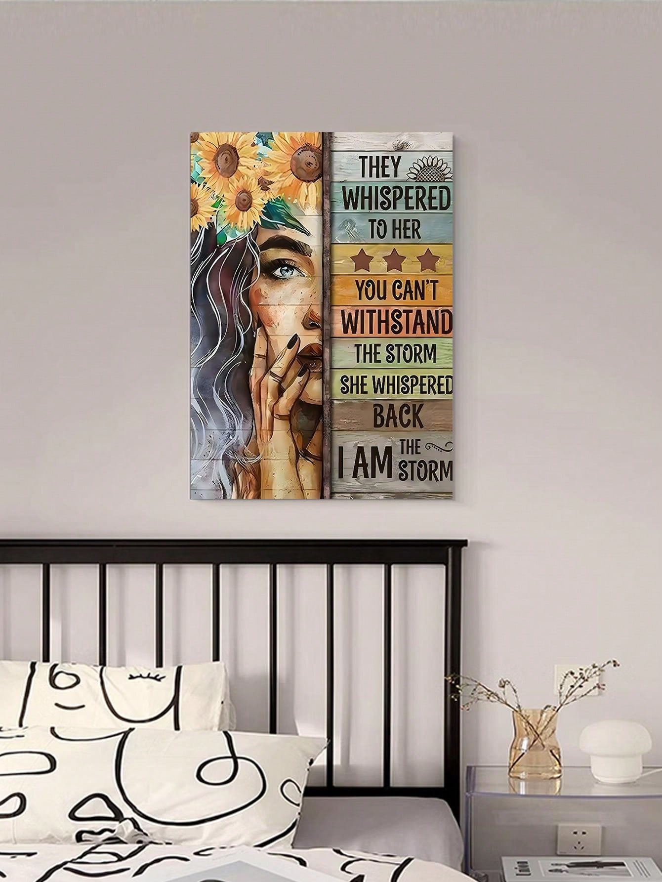 Toile D'art Abstrait Avec Lettres, 1 Pièce, Peinture Murale, Décoration ...