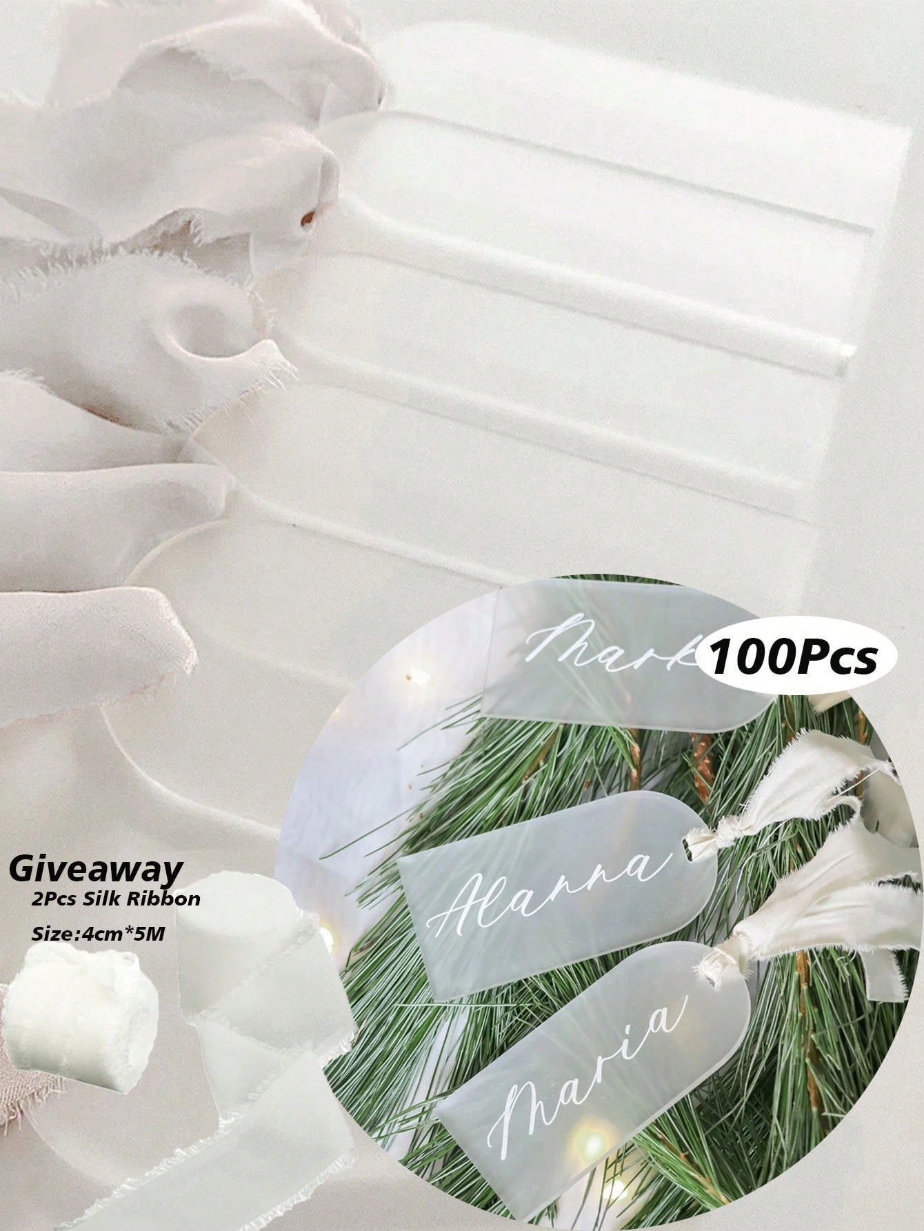102Pcs Clear Frosted Arch Acrylic Sign Blank Arch Luggage Tags Wedding ...