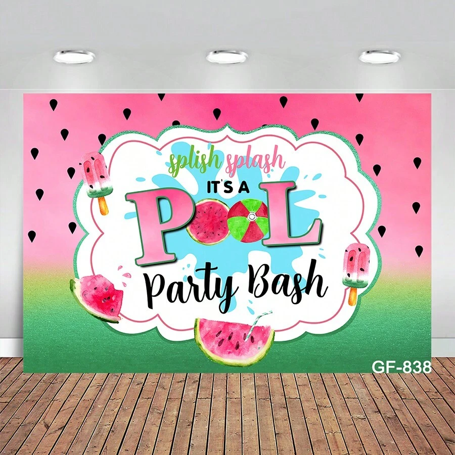 Pool Party Backdrop For Birthday Party Summer Pool Party Banner ...