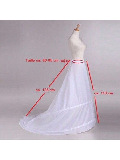 Train Hoop Skirt New 2 Rings White Wedding Dress Underskirt Petticoat ...