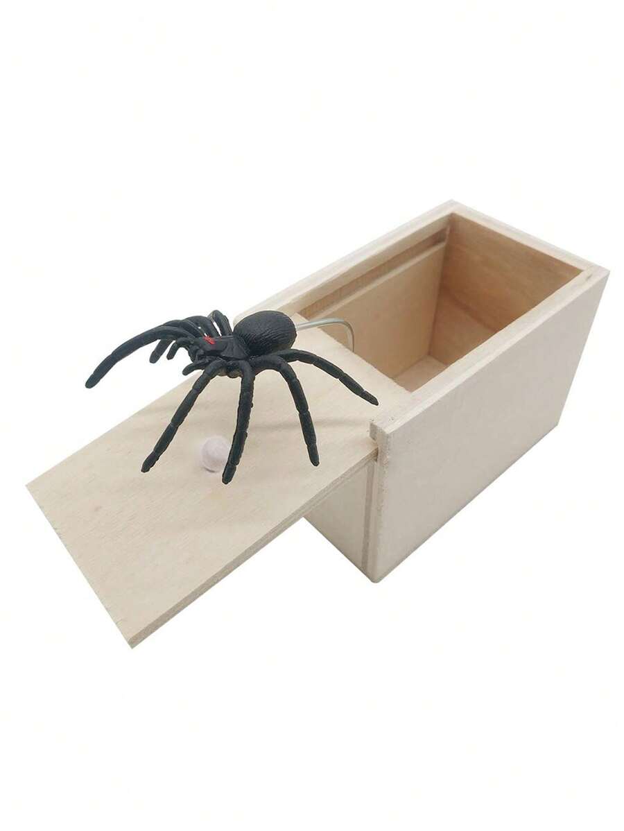 1pc Spider Scare Box Prank Toy, Rubber Spider Surprise Box Handmade ...