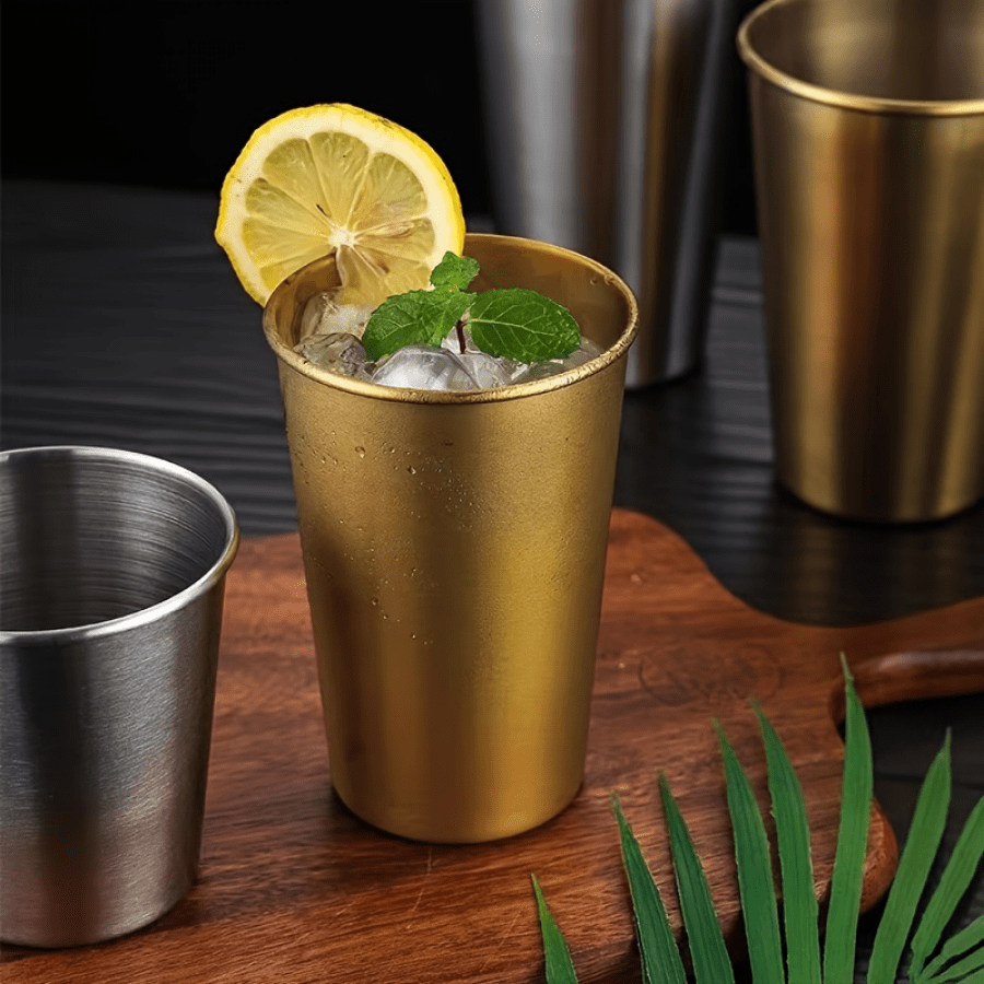 Stainless Steel Pint Cups Water Tumblers, Unbreakable, Stackable ...