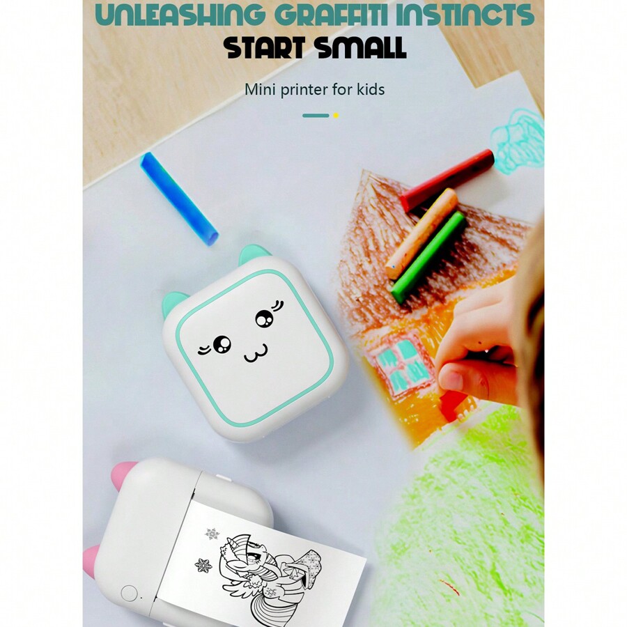 Portable Thermal Printer MINI Cute Print Photo Pocket Thermal Label ...