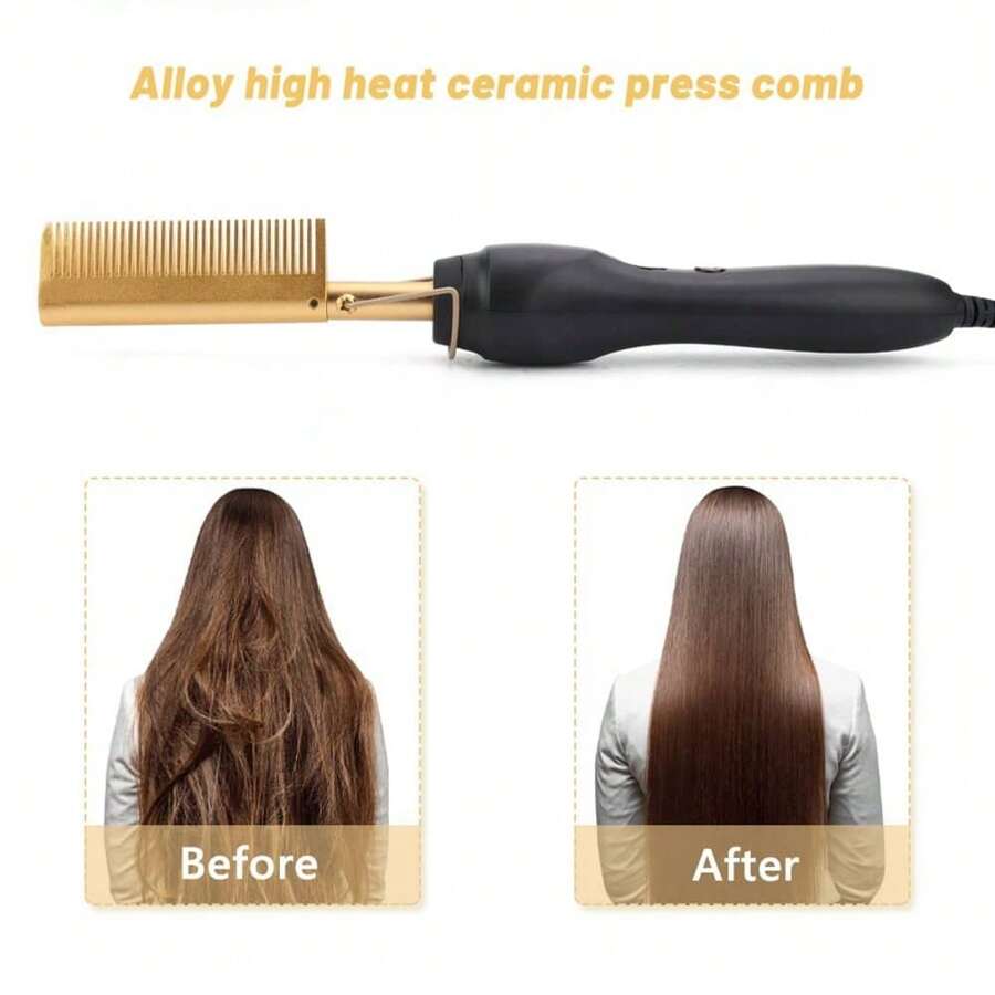 Multifunctional Wet & Dry Copper Hair Comb & Curling Iron, Hair ...