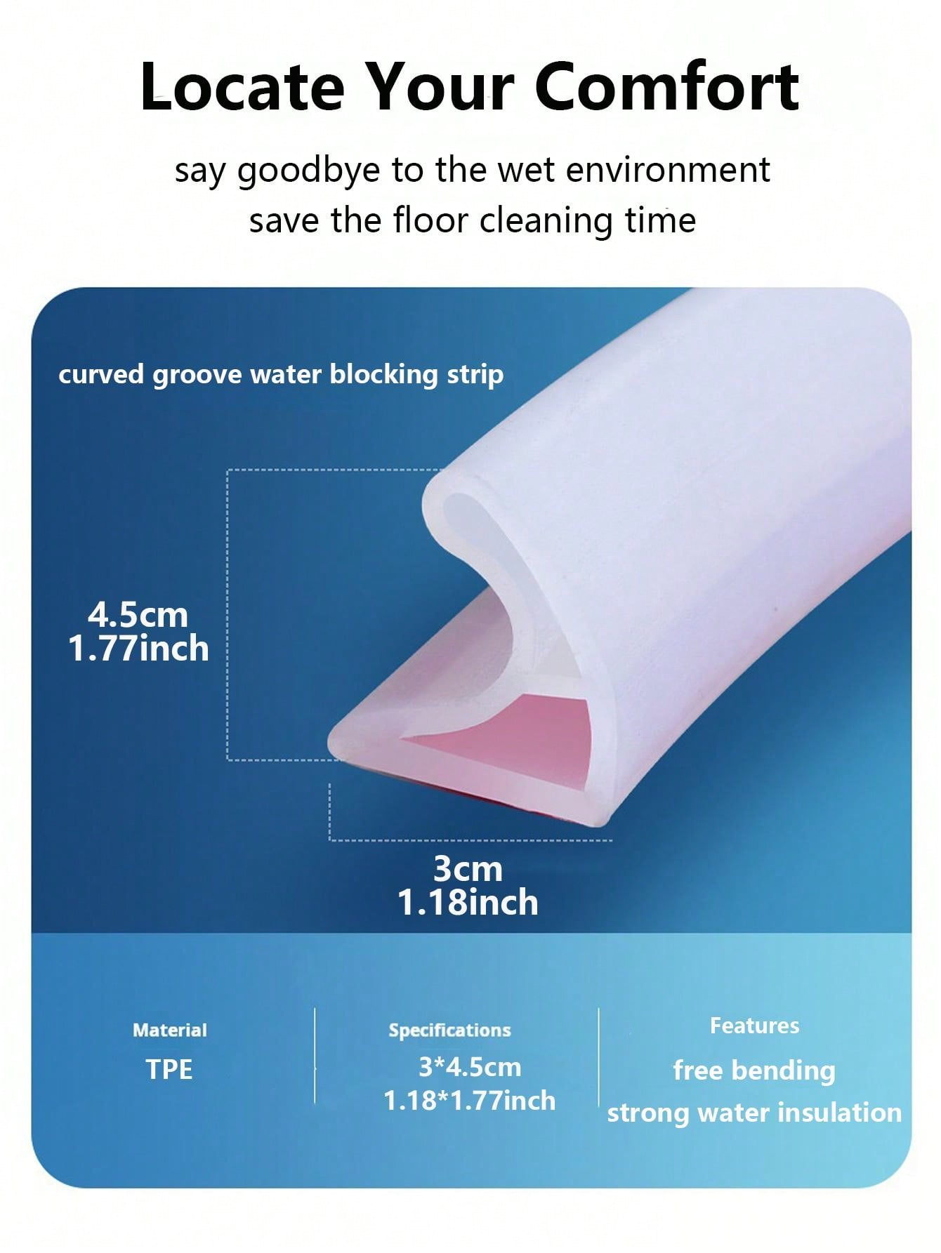 Flexible Self-Adhesive Water Barrier Strip For Bathroom And Kitchen ...
