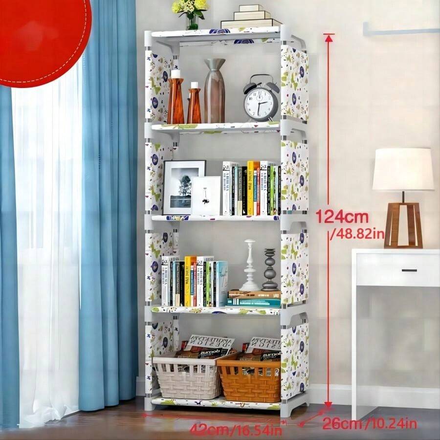 4/5-Tier Easy-To-Assemble Bookshelf, Bookcase, Desk Organizer, Modern ...