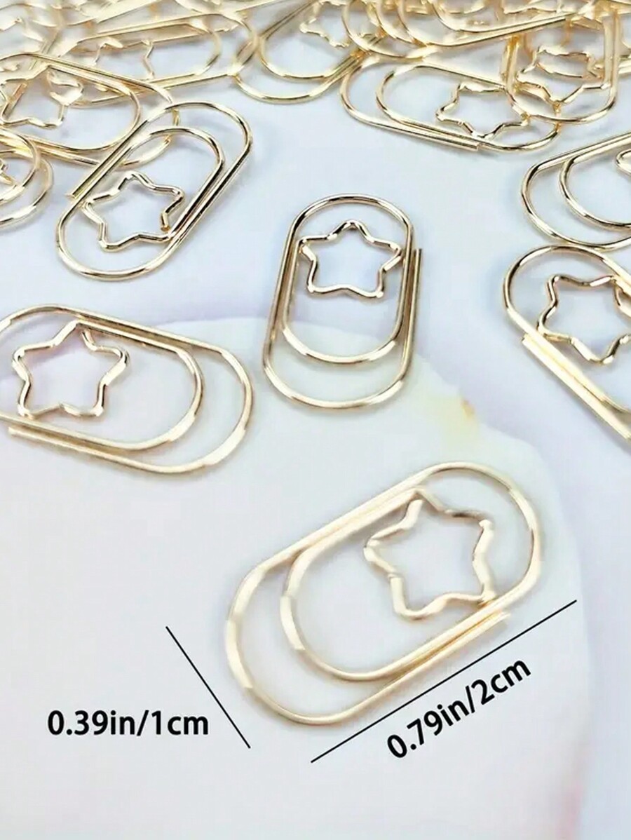 Elegant 50pcs Star-Shaped Metal Paper Clips - Perfect For School ...