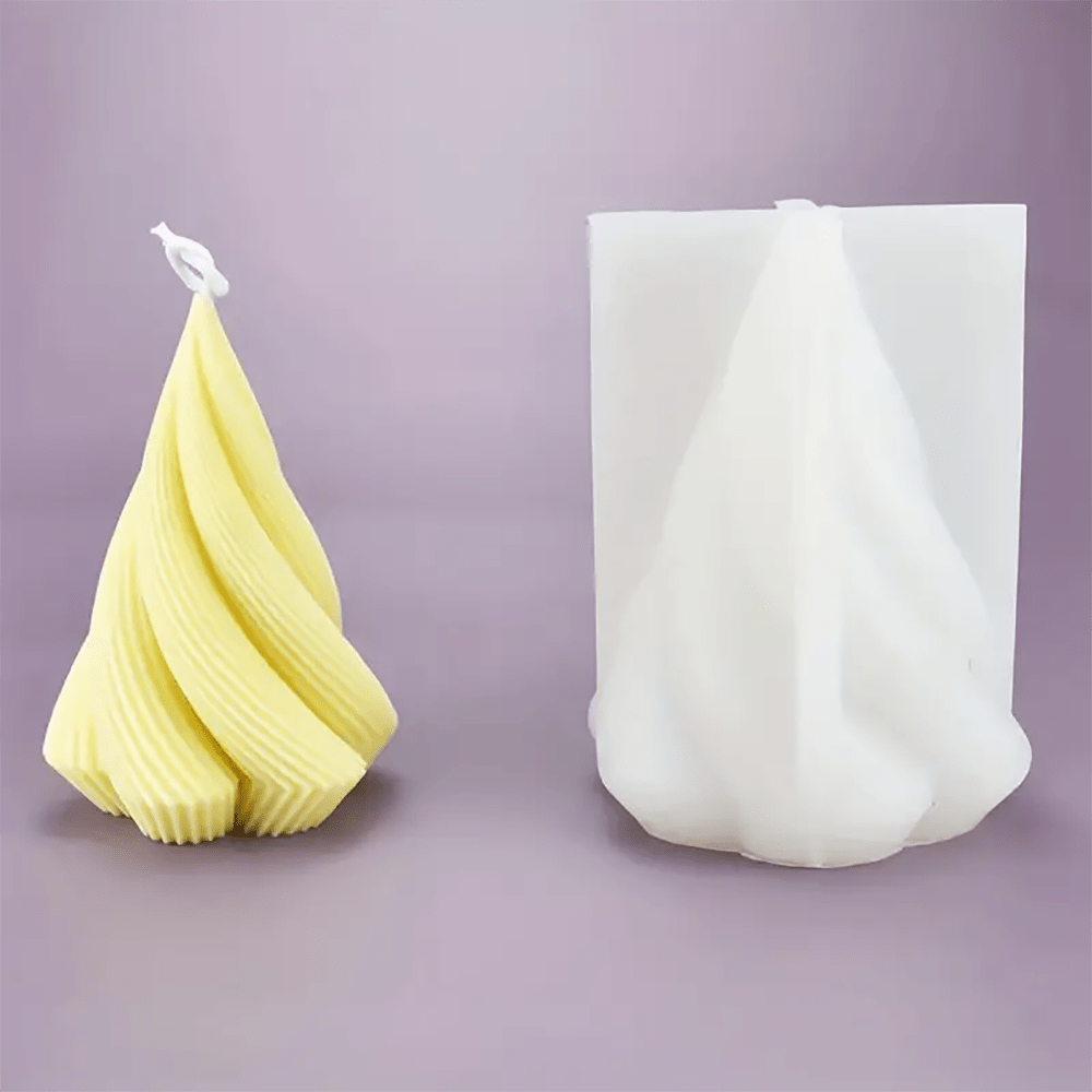2pc Spiral Cone Shape Silicone Candle Molds, DIY 3D Geometric Candle ...