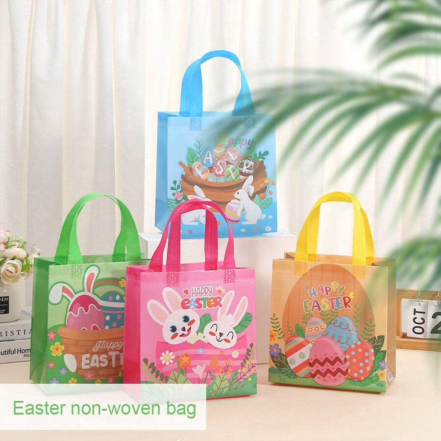 8 Pack Easter Tote Bags With Handles, Easter Gift Bag Bunny Bags Non ...