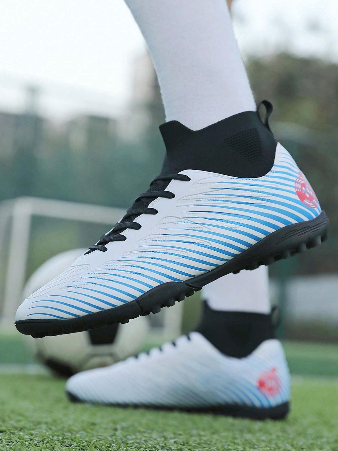 High-Top Professional Football Shoes With Studs, Unisex Outdoor Soccer ...