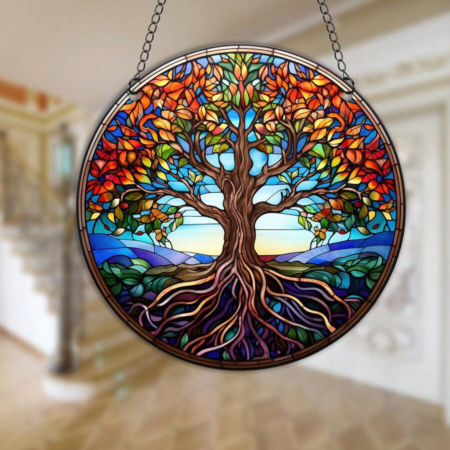 1pc Tree Of Life Window Hanging, 3d Acrylic Window Decoration, Suitable ...