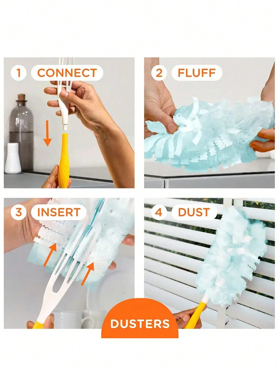 10pcs, Electrostatic Dust Brush Head Refills, Household Dust Removal ...