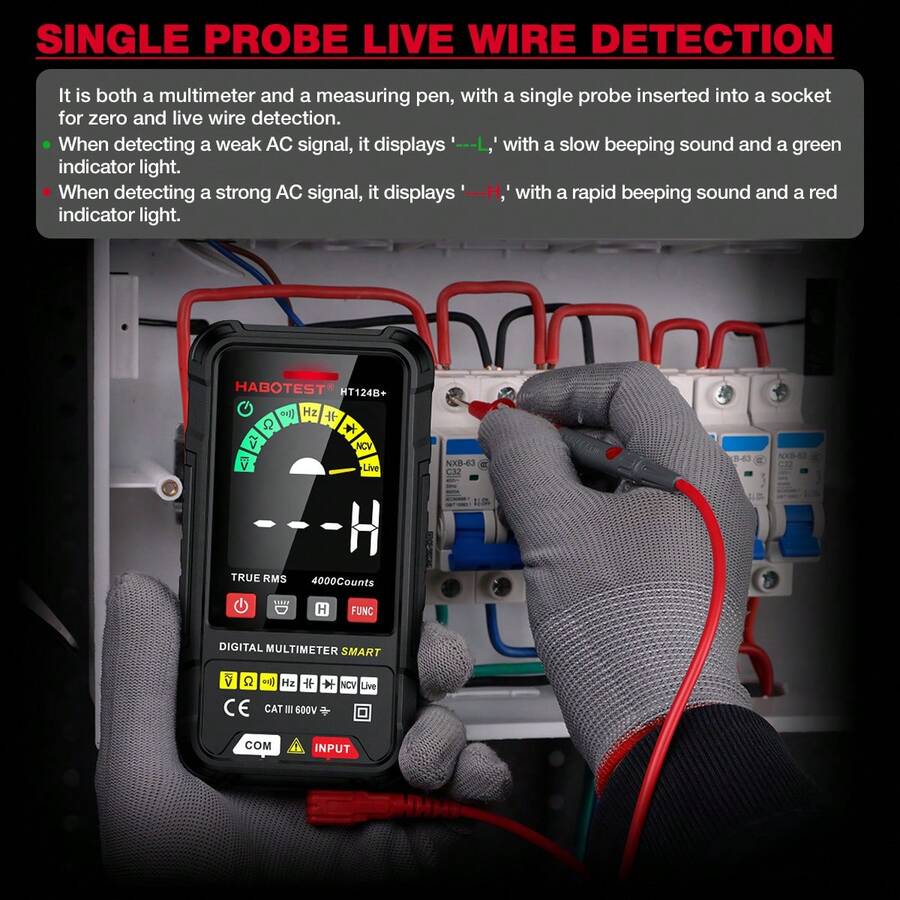 1pc HABOTEST HT124 600V AC/DC Smart Digital Multimeter 4000 Counts ...