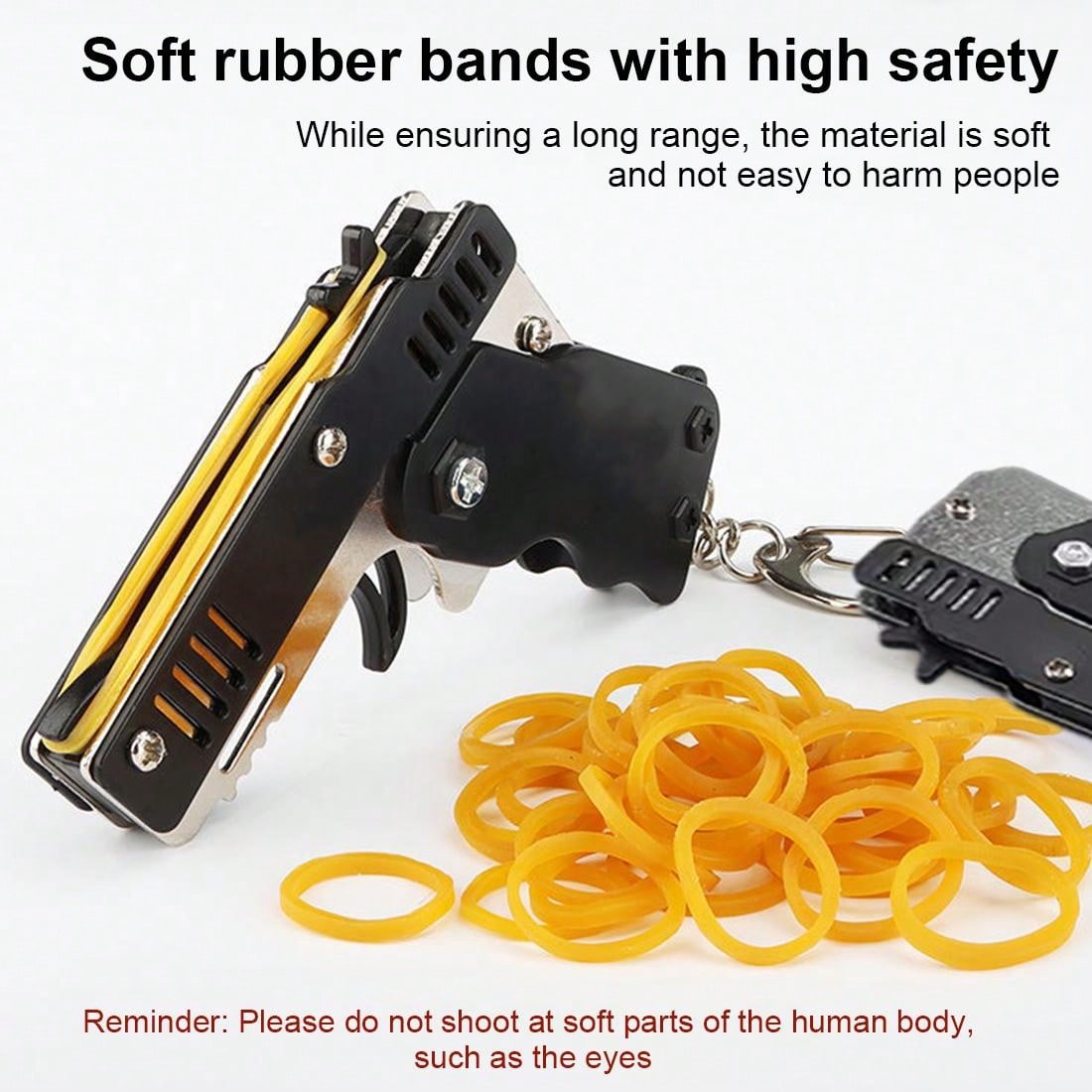 Party Rubber Band Shooting Toy - Rubber Band Mini Metal Folding Rubber ...