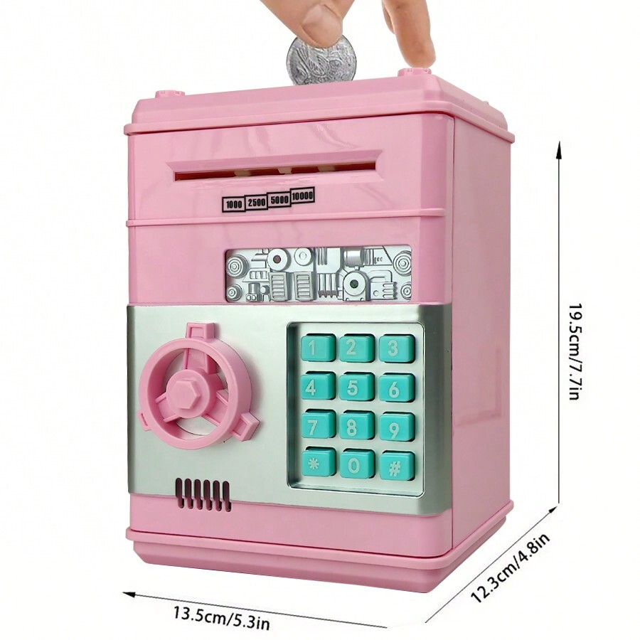 Pink Electronic Piggy Bank Automatic Password Safe Box Money Boxes ...