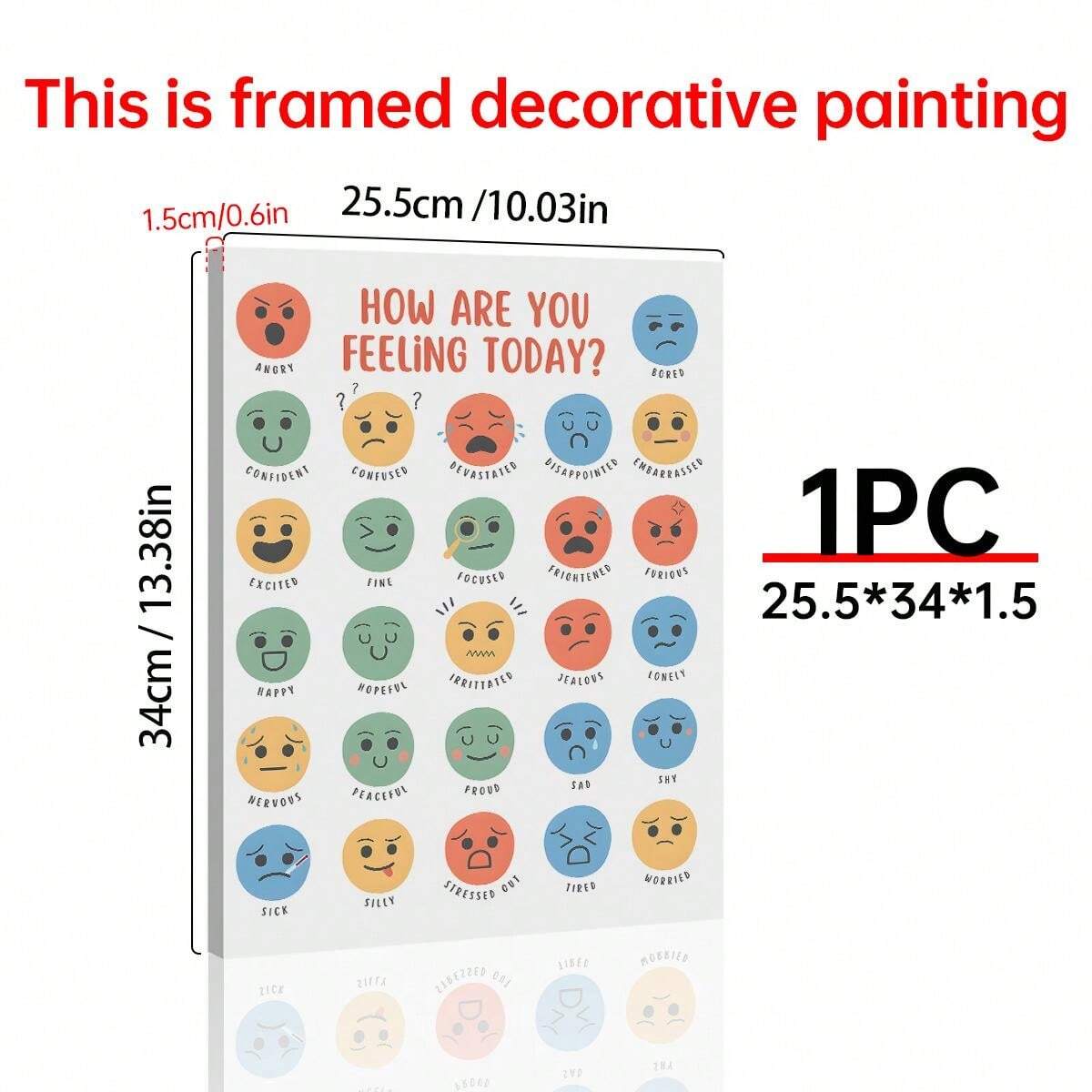 1Pc 27 Feelings Chart For Kids & Teens Wall Art, How Are You Feeling ...