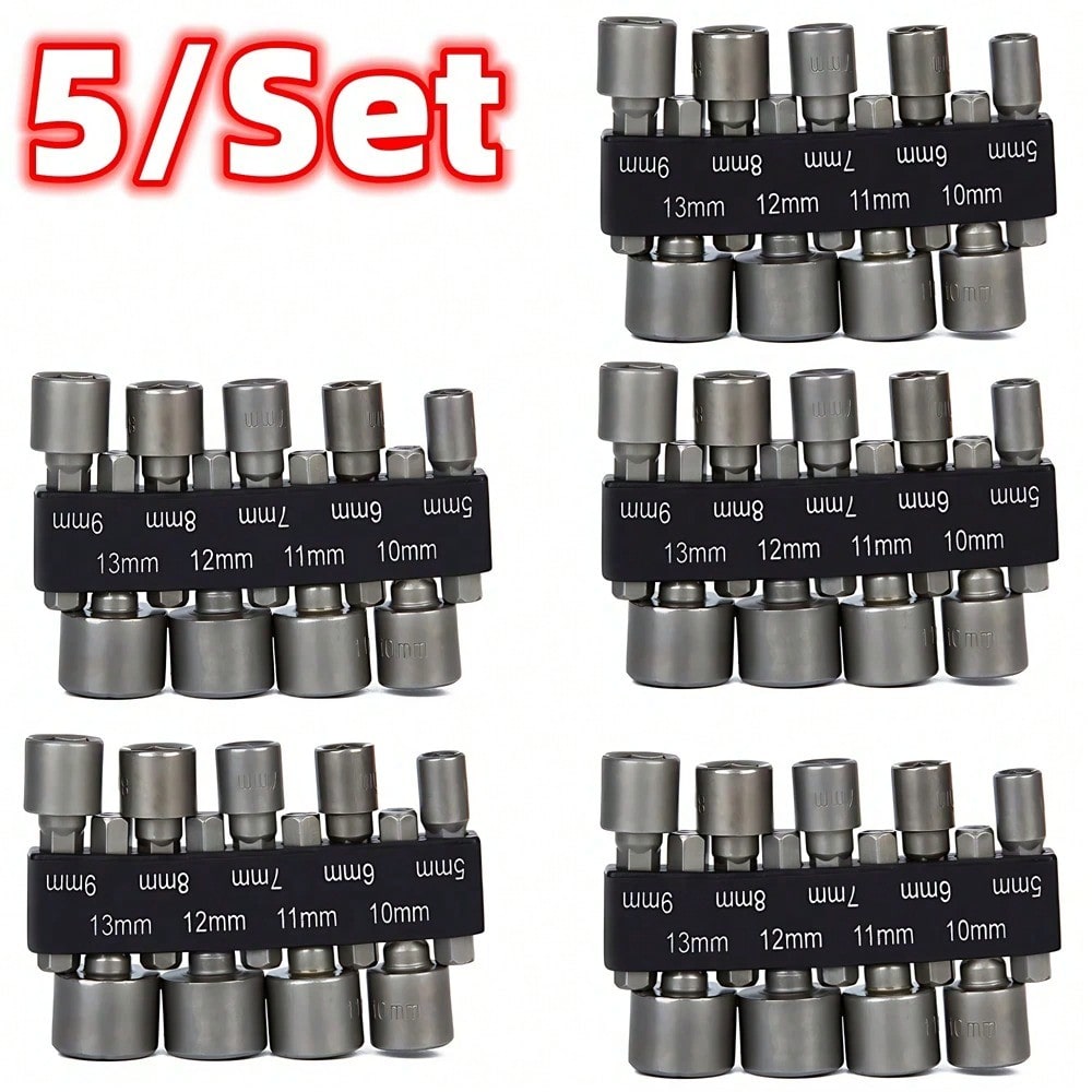 9pcs 5-13mm Hexagon Nut Driver Drill Bit Socket Screwdriver Wrench Set ...