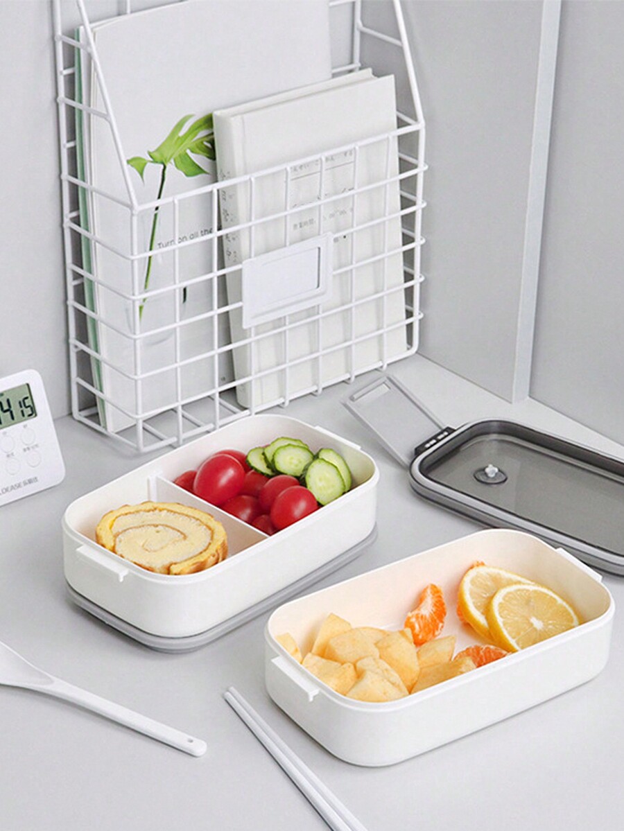 Double Layer Bento Box, Japanese Style, Microwave Safe, With Utensils, Portable Lunch Box For ...