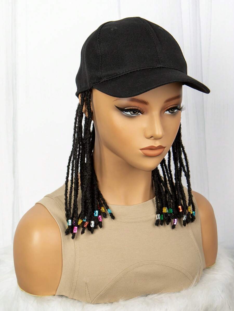 Braided Hair Baseball Cap, Medium-Long Synthetic Fiber Braided Hair Wig ...