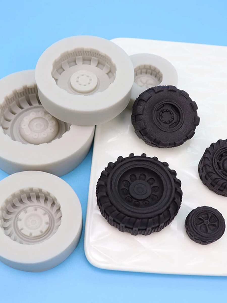 1pc Car/Motorcycle Tire Shaped Fondant Cake Silicone Mold, Fondant ...