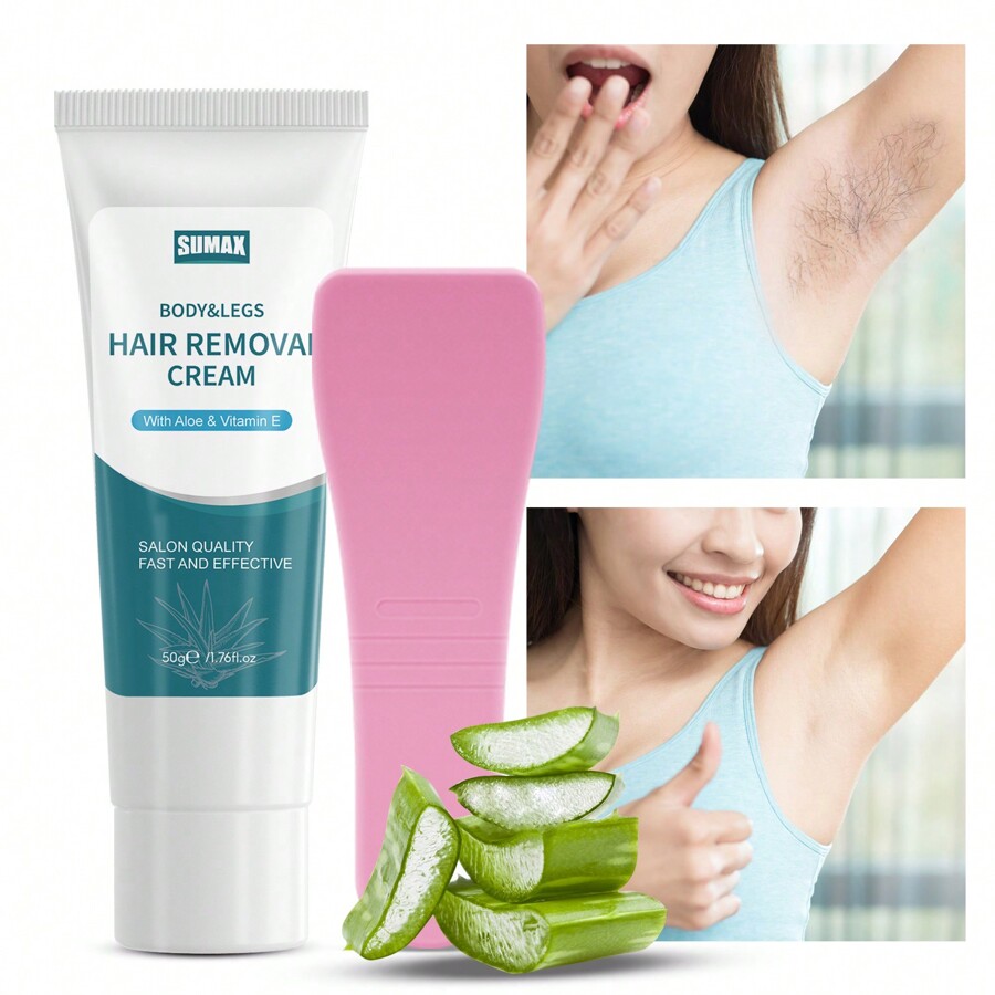 Aloe Vera Hair Removal Cream, Gentle, Non-Irritating, Painless, Long ...