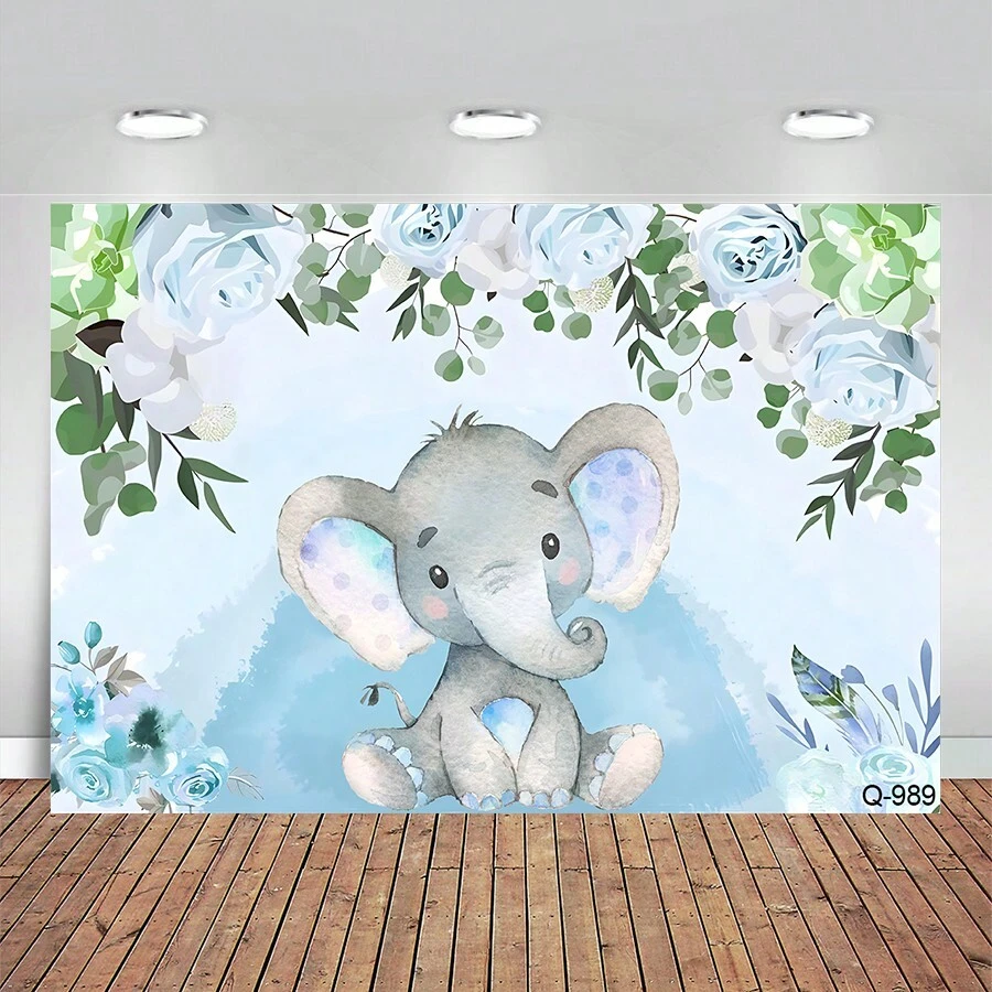 Elephant Backdrop For Photography Baptism First Birthday Party Decor ...