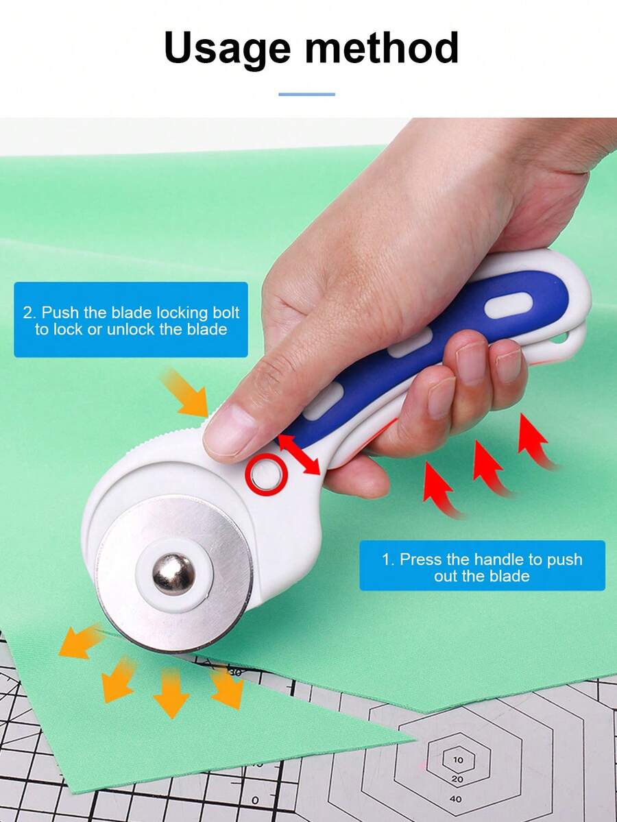 1pc Fabric Cutting Wheel Tool With Circular Rule, Box Cutter, Cloth ...