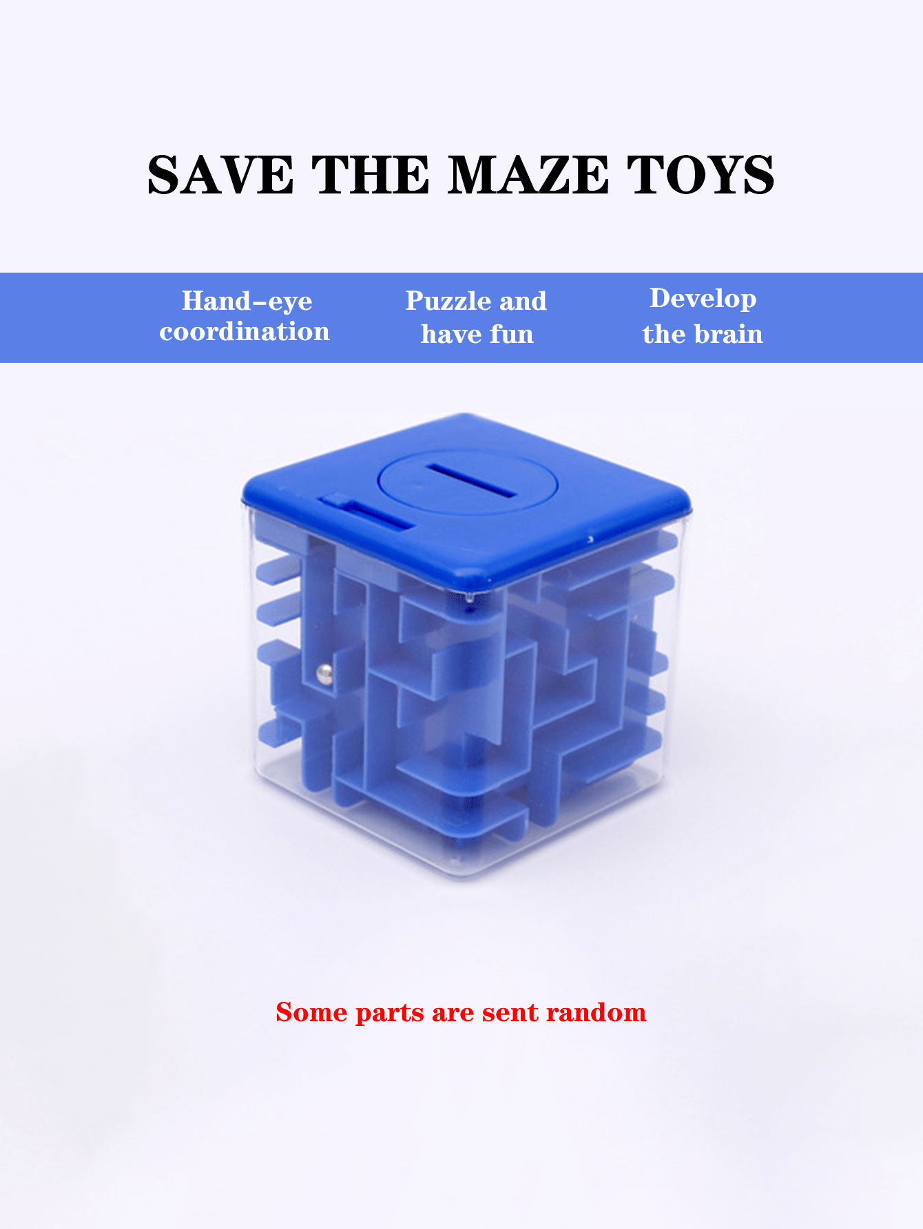 1pc Puzzle 3d Maze Ball Track Coin Bank Cube, Available In 3 Colors ...