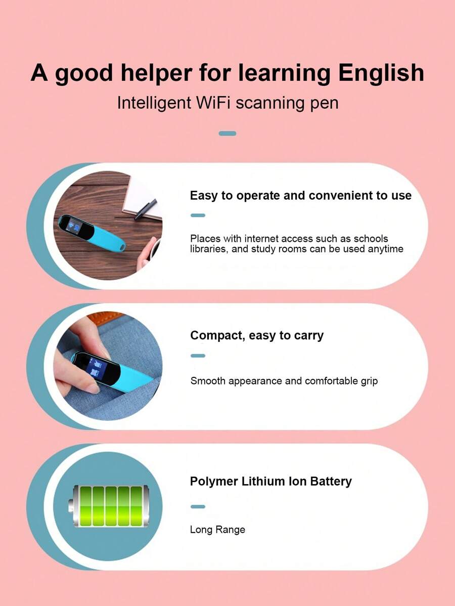 1pc Smart Dictionary Pen, Multifunctional Translator Pen With Scanning ...