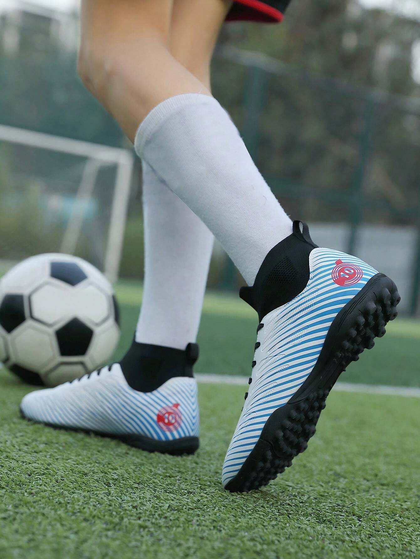 High-Top Professional Football Shoes With Studs, Unisex Outdoor Soccer ...