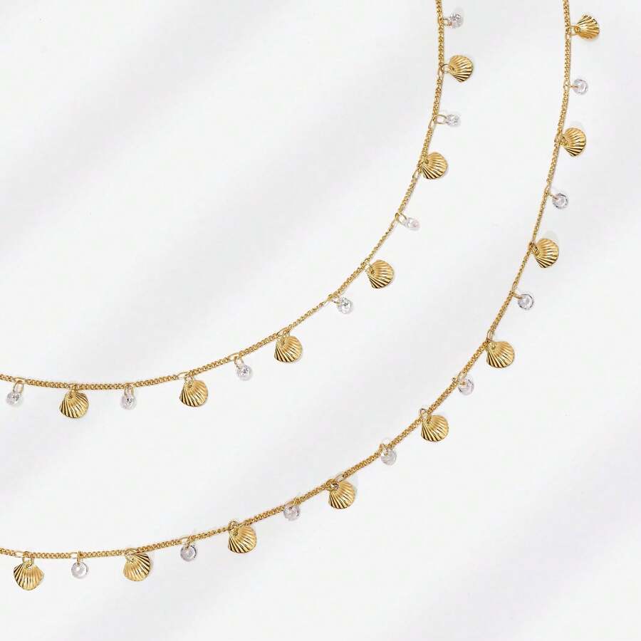 1pc 14K Gold Plated Body Chains |Shell Waist Chain |Dainty Boho Layered ...