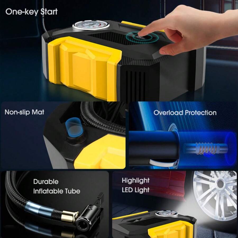 Carsun Mechanical Portable Lightweight Illuminated Tire Inflator With ...