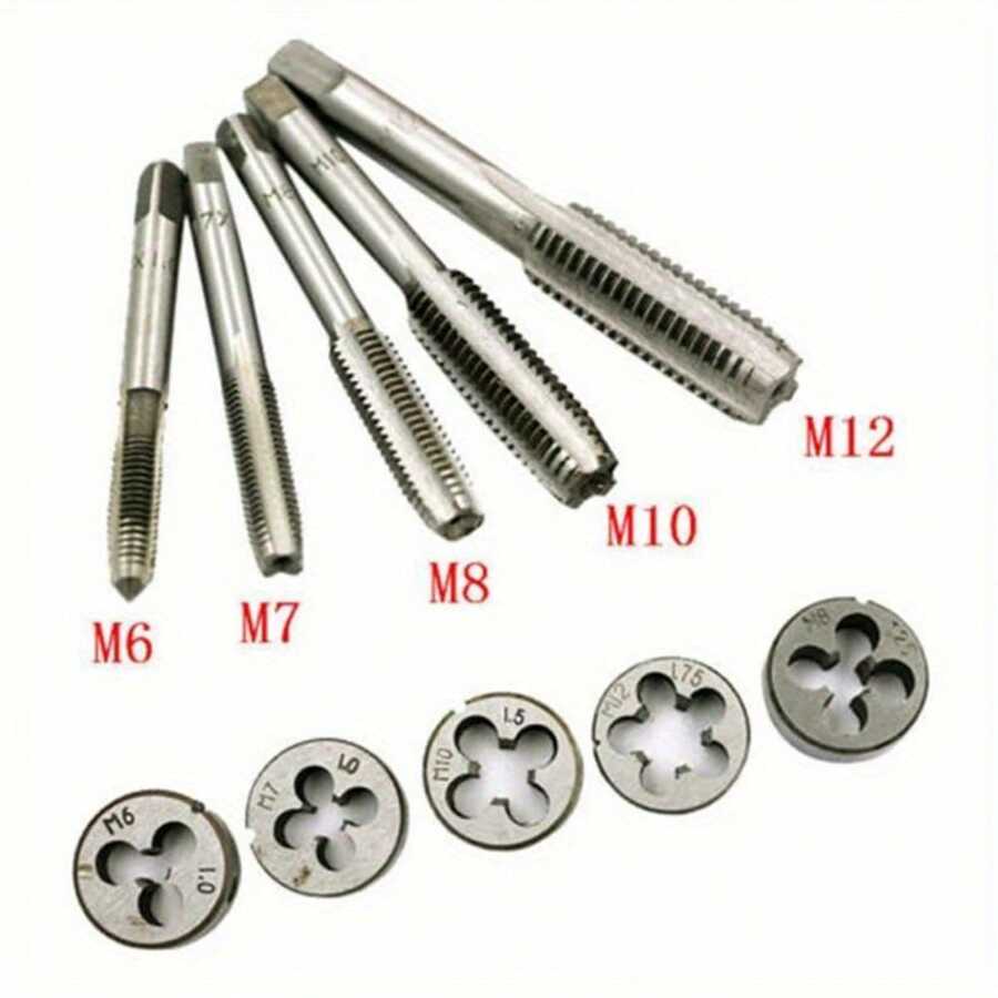 Multifunction Tap And Die Set 12Pcs M3-M12 Metric Screw Thread Plugs ...