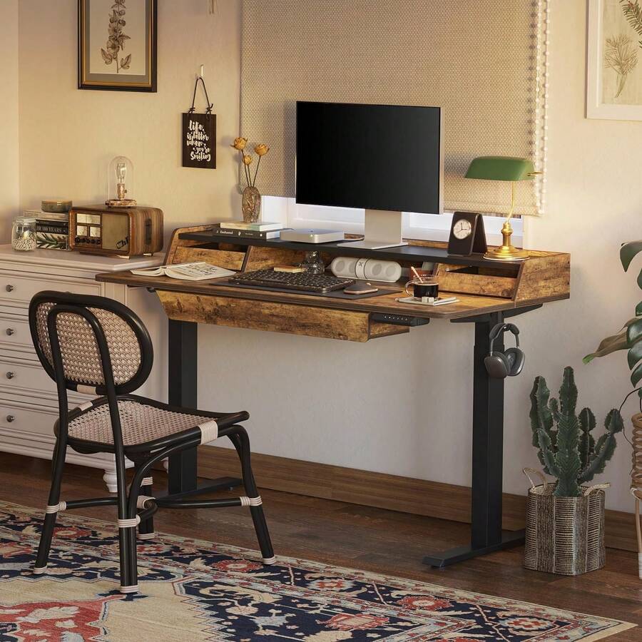 Standing Desk Adjustable Height With Drawers, Stand Up Desk With ...