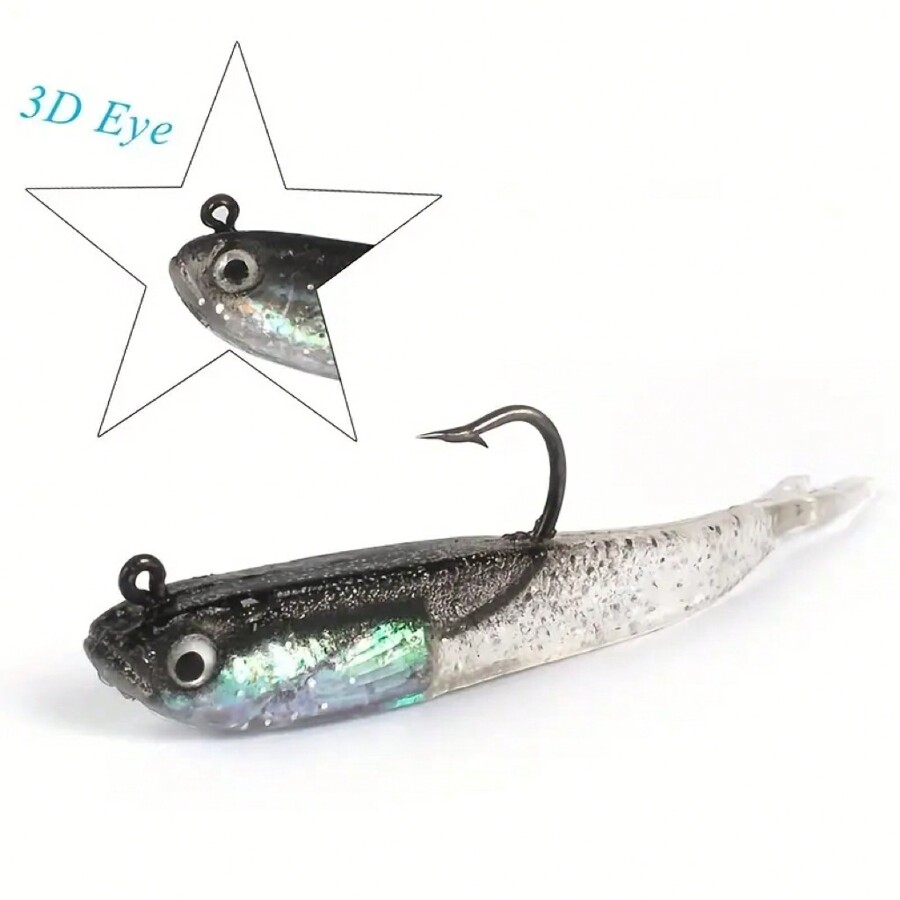 10pcs Lightweight Portable Soft Fish Lure Set Includes Fishing Line ...